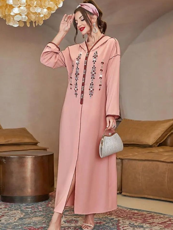 Djellaba marocaine traditionnelle "Rose Pastel" | Miss Hijab™