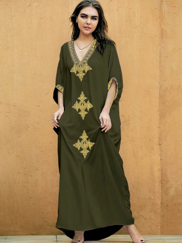 Djellaba marocaine vert kaki Lina | Miss Hijab™