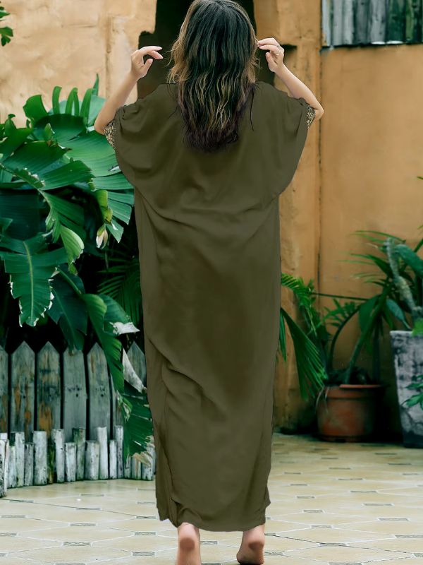 Djellaba marocaine vert kaki Lina | Miss Hijab™
